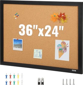 Korková nástěnka, nástěnka 91,4 × 61 cm s rámečkem na nálepku MDF