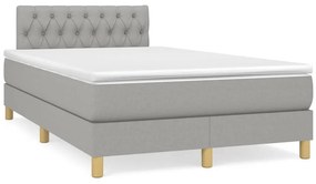 Box spring postel s matrací světle šedá 120x190 cm textil 3269793