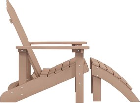 Zahradní křeslo Adirondack s podnožkou HDPE hnědé 318647