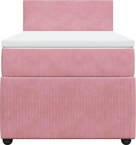 Box spring postel s matrací růžová 90x200 cm samet 3289937