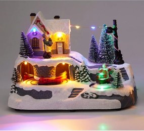 Vánoční světelný domeček s LED a pohybem 23 cm