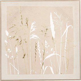 BIZZOTTO Obraz v rámu 60 x 60 cm béžový s reliéfními detaily 0245260