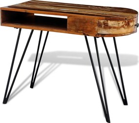 vidaXL Psací stůl s železnými nohami recyklované masivní dřevo [241641]