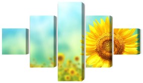 Vícedílný obraz Dekorativní 3D Květy Slunečnice Nedostatek Nedostatek Přírodní plátno 200x120
