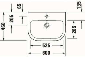Duravit 23986000002 - Závěsné umyvadlo D-CODE 60x46 cm keramika/lesklá bílá