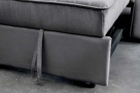 Designová rozkládací sedačka Zaragoza 180 cm šedý manšestr