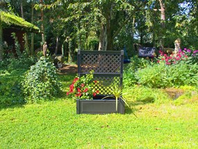 KHW Truhlík na rostliny s mříží, D 100 cm, 110 litrů, z odolného plastu. (antracitová)