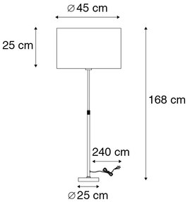 Stojací lampa zlatá / mosazná s černým / bílým stínítkem 47 cm - Parte