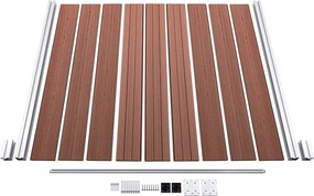 Plotová sada WPC 2 čtvercové + 1 šikmý díl 446 x 186 cm hnědá 3053216