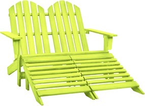 2místná zahradní židle Adirondack s podnožkou jedle zelená 315916