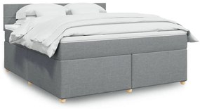 Box spring postel s matrací světle šedá 180 x 200 cm textil 3286759