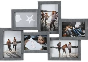 Fotorámeček na 6 fotografií, 10x15 cm, šedivý