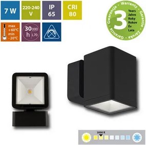 LED svítidlo McLED Verona S 7W 3000K IP65 černá ML-518.017.19.0