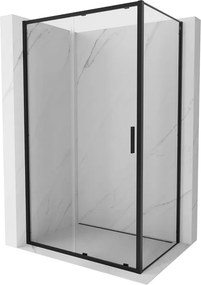 Mexen Exo, posuvná sprchová kabina, dveře 170 cm + boční stěna 80 cm, transparentní sklo, černá, 8151-170-080-70-00