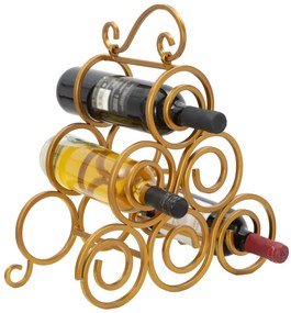 Kovový zlatý stojan na víno Mauro Ferretti Riva 6 lahví 36x17,5x33,5 cm
