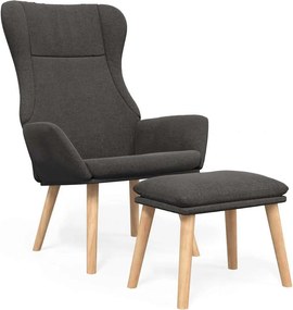Relaxační křeslo s podnožkou tmavě šedé textil 3097883
