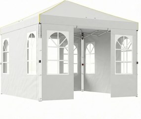 Outsunny skládací altán 3x3 m Pop-up s UPF50+ 4 odnímatelné boční díly nastavitelné výšky a cestovní taška bílá