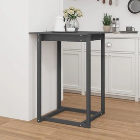 Barový stolek šedý 80 x 80 x 110 cm masivní borové dřevo - Default Title