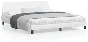 Rám postele s čelem bílý 180x200 cm umělá kůže - Default Title
