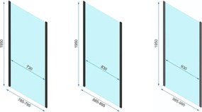 Rea Rapid Slide - sprchový kout s posuvnými dveřmi 130(dveře) x 80(stěna), čiré sklo, černý profil, KPL-09862