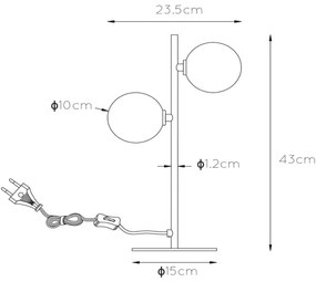 Lucide 45574/02/02 - Stolní lampa TYCHO 2xG9/28W/230V zlatá