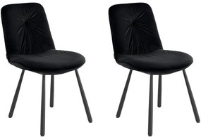 Danish style Jídelní židle Mirinda (SADA 2 ks), samet, černá