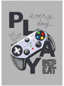 Fleecová deka Every day Play - Eat, sleep, play &amp; repeat - 100 x 140 cm