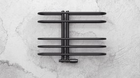 Regnis LEVEL, topné těleso 600x530mm se středovým připojením 50mm, 215W, černá matná, LEVEL530/600/D50/BLACK