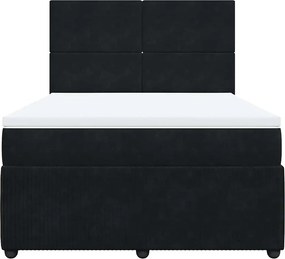 Box spring postel s matrací černá 140x200 cm samet 3292354
