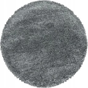 Ayyildiz, Kusový koberec Fluffy Shaggy 3500 light grey kruh, 200x200 (průměr) kruh, šedá, ložnice
