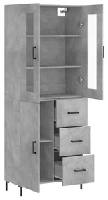 Skříň highboard betonově šedá 69,5x34x180 cm kompozitní dřevo - Default Title