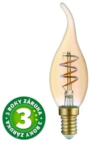 Prémiová designová retro LED žárovka E14 3W 180lm EXTRA TEPLÁ, filament, ekv. 19W, 3 roky