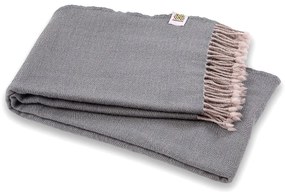 Vlněná deka Kostadina merino - tmavě šedá