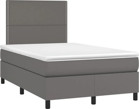 Box spring postel s matrací šedá 120x200 cm umělá kůže 3142777