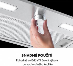 Klarstein Simplica, digestoř, 52 cm, vestavná, 440 m³/h, LED, nerezová ocel