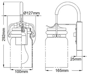 Elstead KL-BRINLEY1-OZ - Nástěnné svítidlo BRINLEY 1xE27/60W/230V antracit
