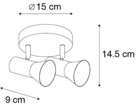 Stropní bodové světlo bronzové kulaté naklápěcí a otočné - Karin 2