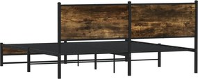 Kovový rám postele bez matrace kouřový dub 180 x 200 cm 3301381