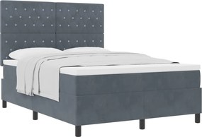 Postel s boxspringem s matrací Tmavě šedá 160 x 200 cm samet 3339777
