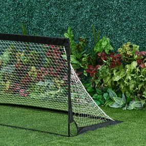 Fotbalové branky HOMCOM sada 2 skládacích mini branek z oceli a tetrolonu černé barvy 186x90x89 cm na zahradu a hřiště | Aosom.de