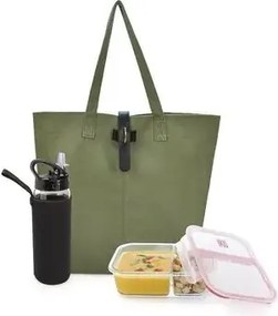 Iris Barcelona Moderní dámská termotaška Natural 15 L olivová