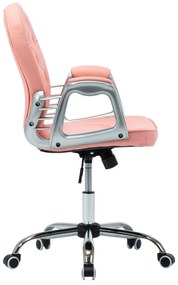 vidaXL Otočná kancelářská židle růžová umělá kůže