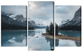 Vícedílný obraz Ostrov Duchů V Národním Parku Jasper, Kanada Nedostatek Nedostatek Přírodní plátno 90x60