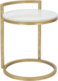 Odkládací stolek Round Marble zlatý
