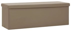 vidaXL Skládací úložná lavice cappuccino PVC