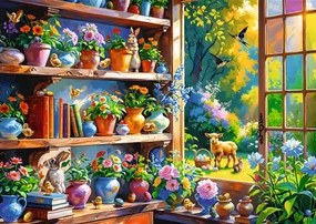 TREFL Puzzle Jarní ráno v oranžerii / 500 dílků / 48 x 34 cm