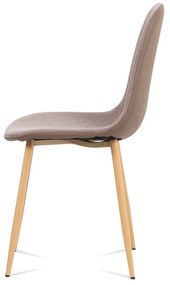 AUTRONIC Jídelní židle, cappuccino látka-ekokůže, kov dub