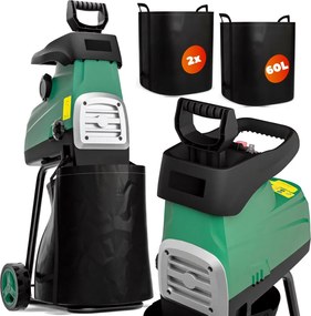 Zahradní štěpkovač/drtič DIOX+2x 60l pytel, 3100W černá/zelená Gardebruk