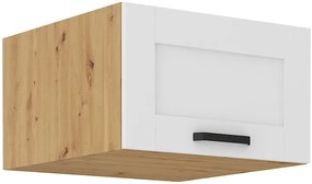 STL 60 cm skříňka horní jednodveřová (otevírání nahoru, hloubka 57 cm) LUNA Barevné provedení LUNA: Bílá / Prachově šedá