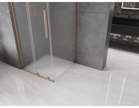 Mexen Velar L, sprchový kout s posuvnými dveřmi 100 x 100 cm, 8mm sklo námraza, měděná matná, 871-100-100-33-65